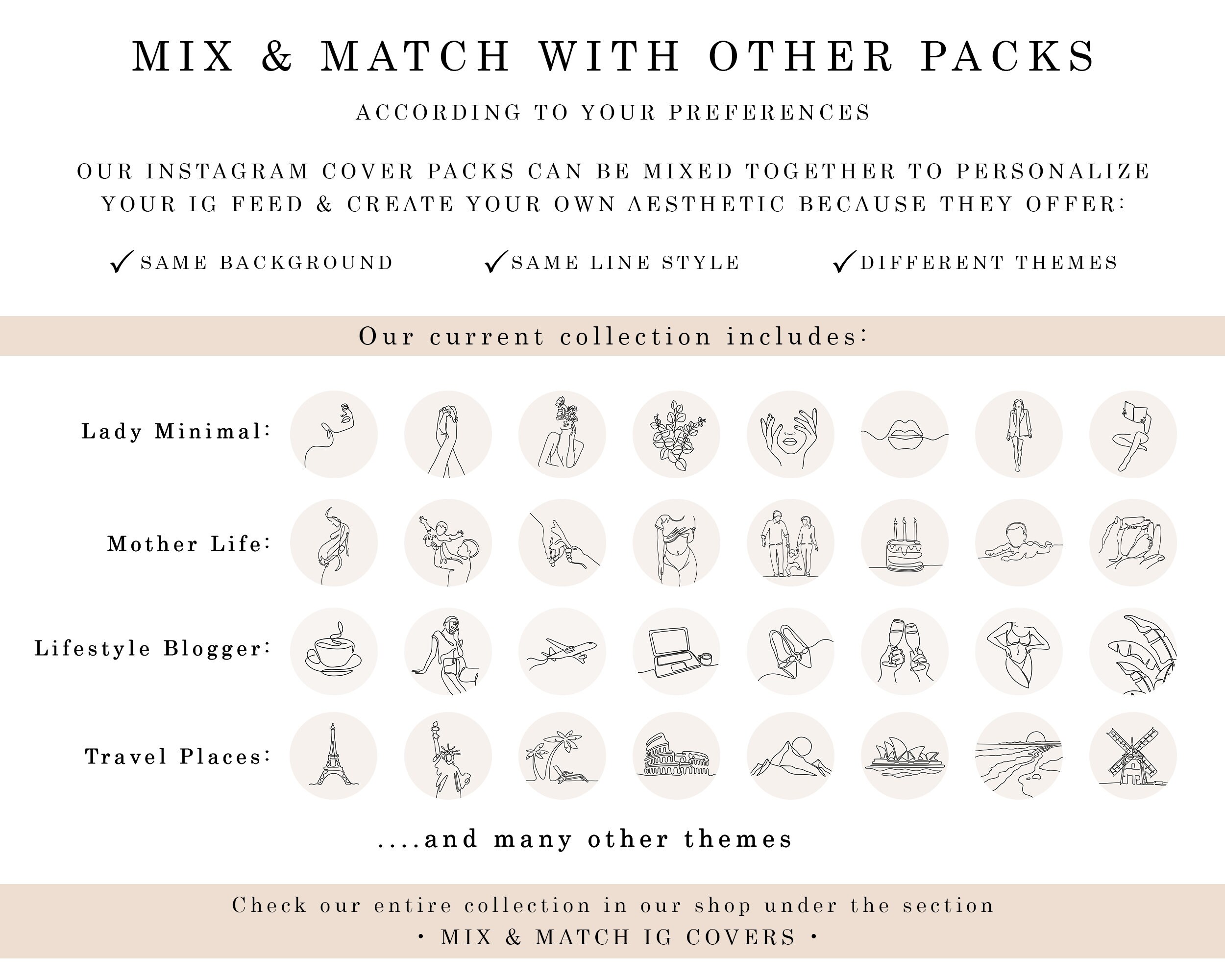 Wedding Instagram Highlight Covers Minimal Line Art IG Cover - Etsy