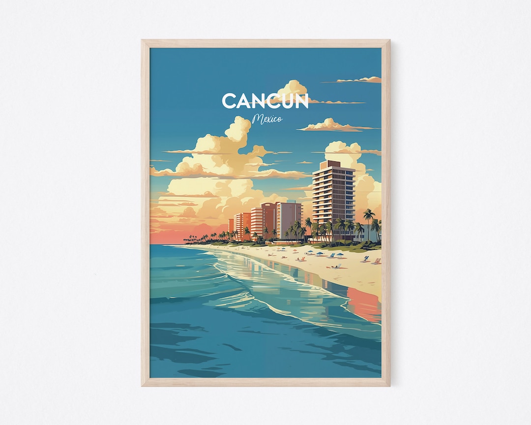 Cancun Beach Print, Cancun Poster, Cancun Mexico, City Print, City ...