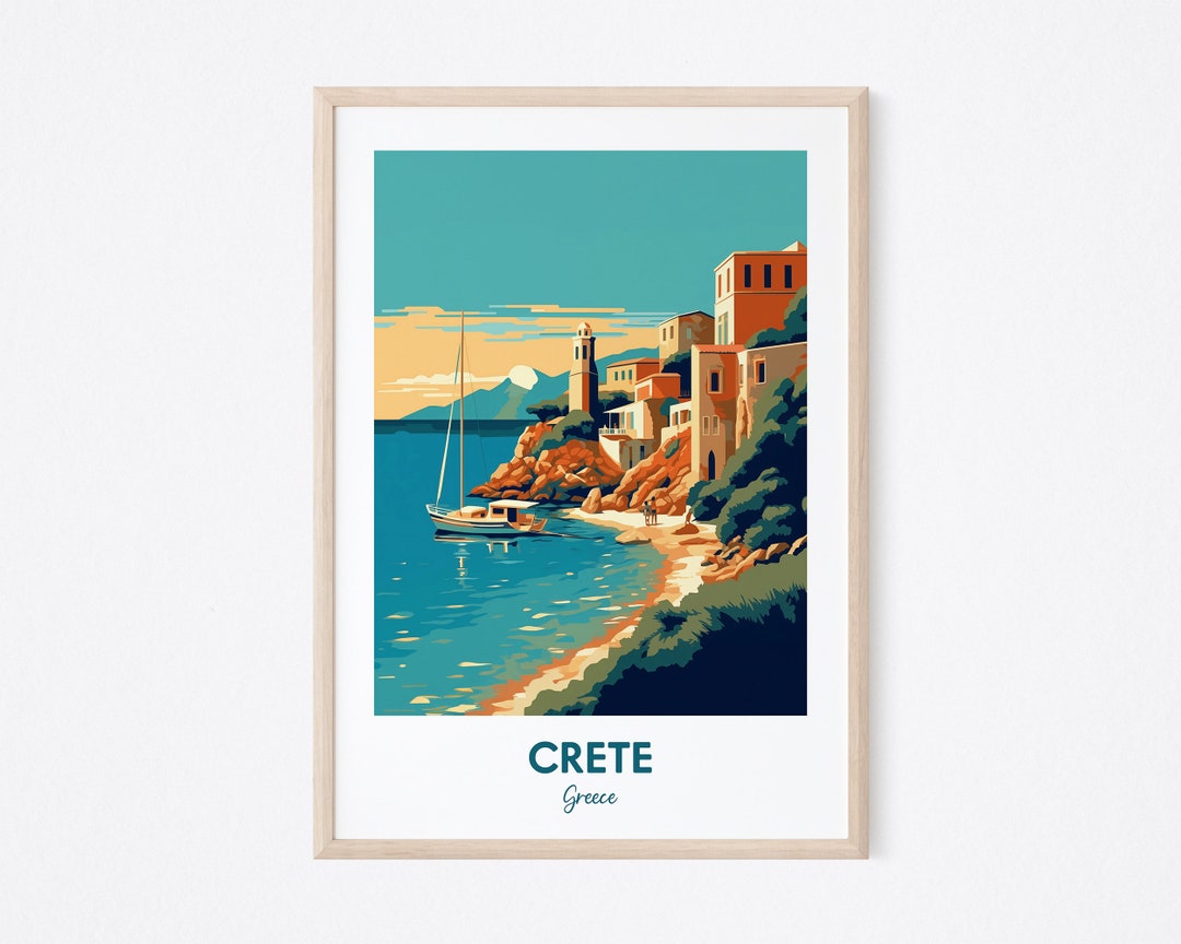 Crete Travel Poster, Greece Print, Crete Poster, Greek Print, Crete ...