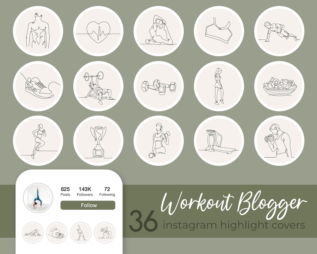 Fitness Instagram Story Highlights Covers Workout Blogger Highlight ...