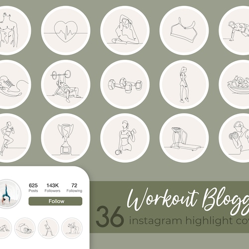 Fitness Instagram Highlight Covers Black Workout Exercise - Etsy