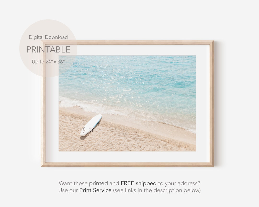 Ocean Print, Surfers Beach Poster, Surfing Ocean Waves Aerial ...