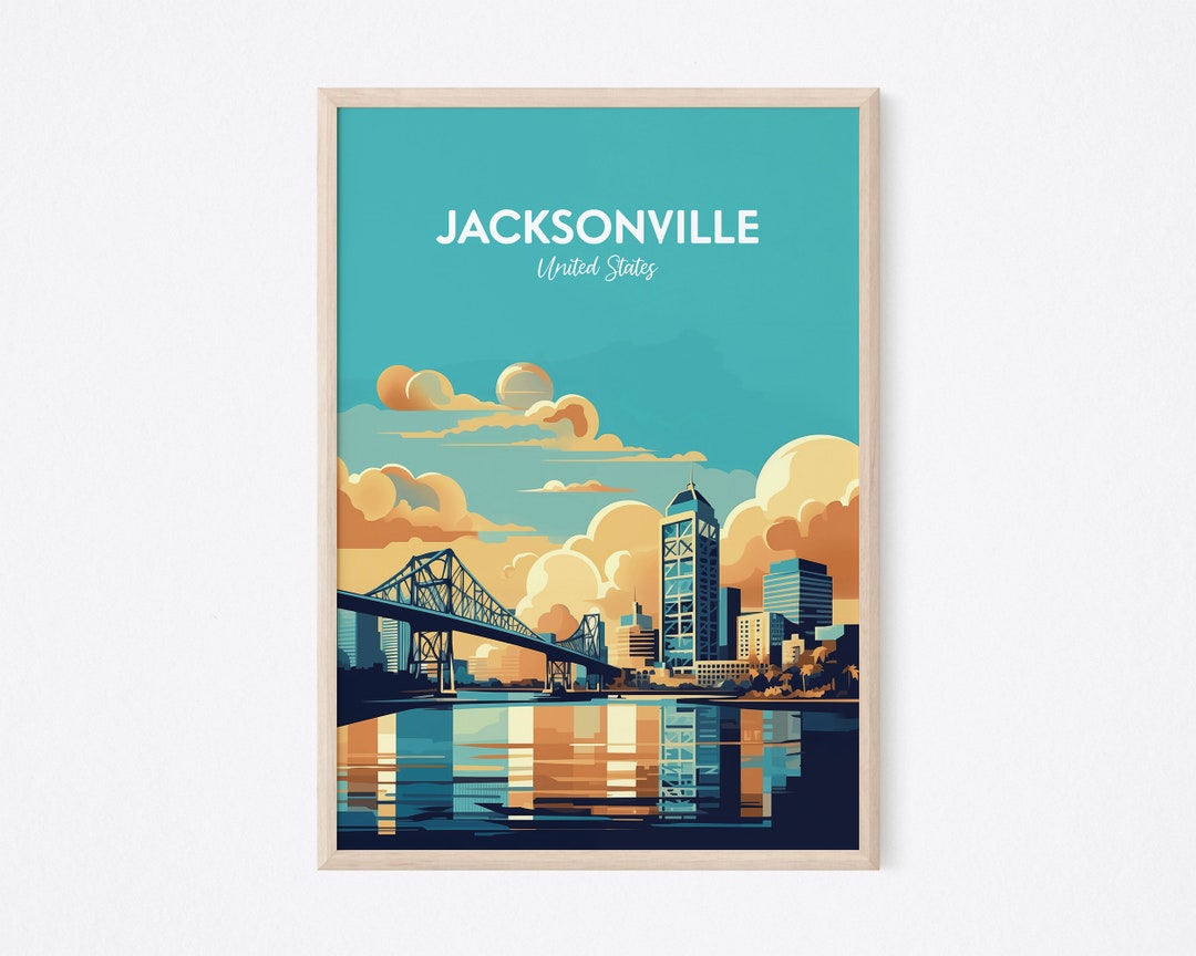 Jacksonville Print, Jacksonville Poster, City Print, USA Travel Print ...