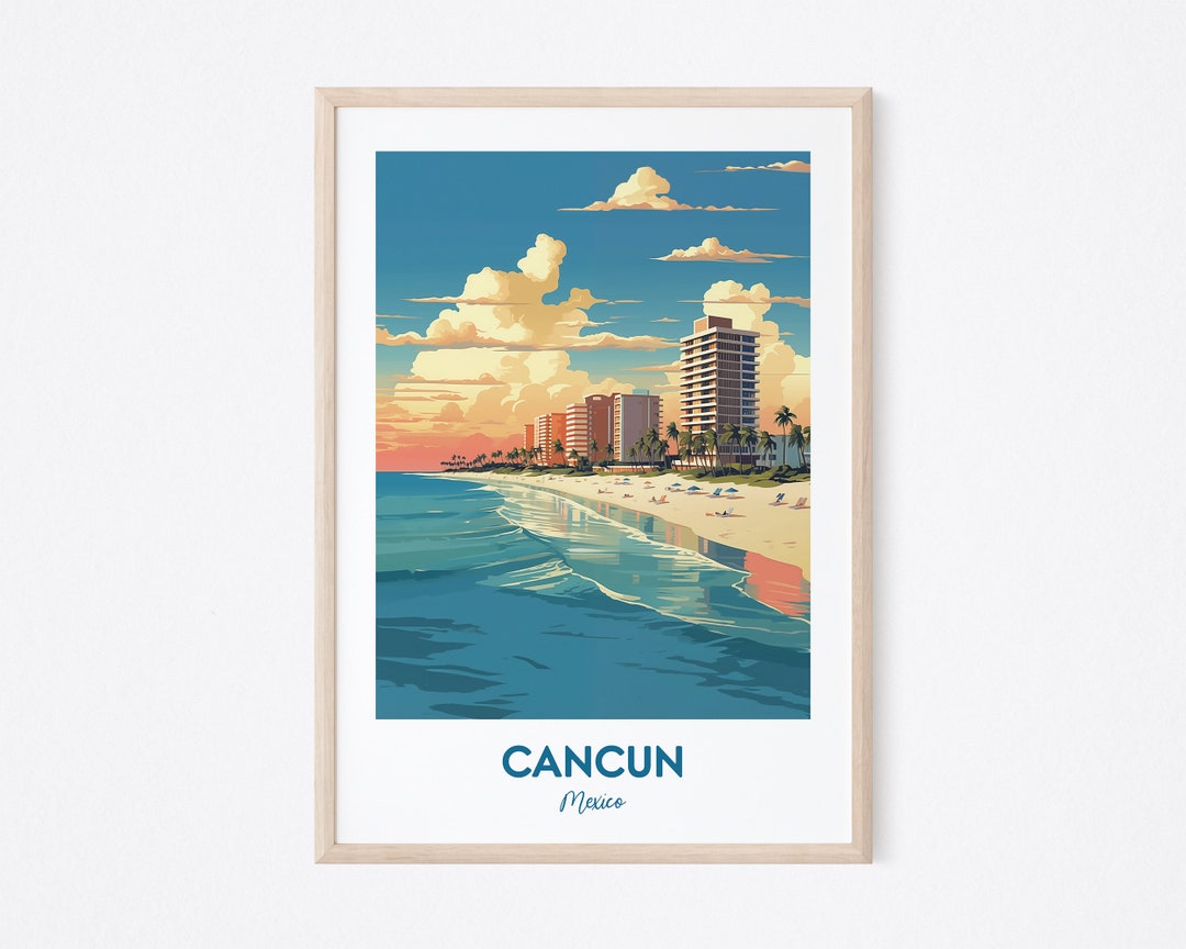 Cancun Print, Cancun Poster, Cancun Mexico, City Print, City Poster ...