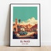 El Paso Print, Texas Print, Retro Poster, Retro Print, USA Poster, El ...