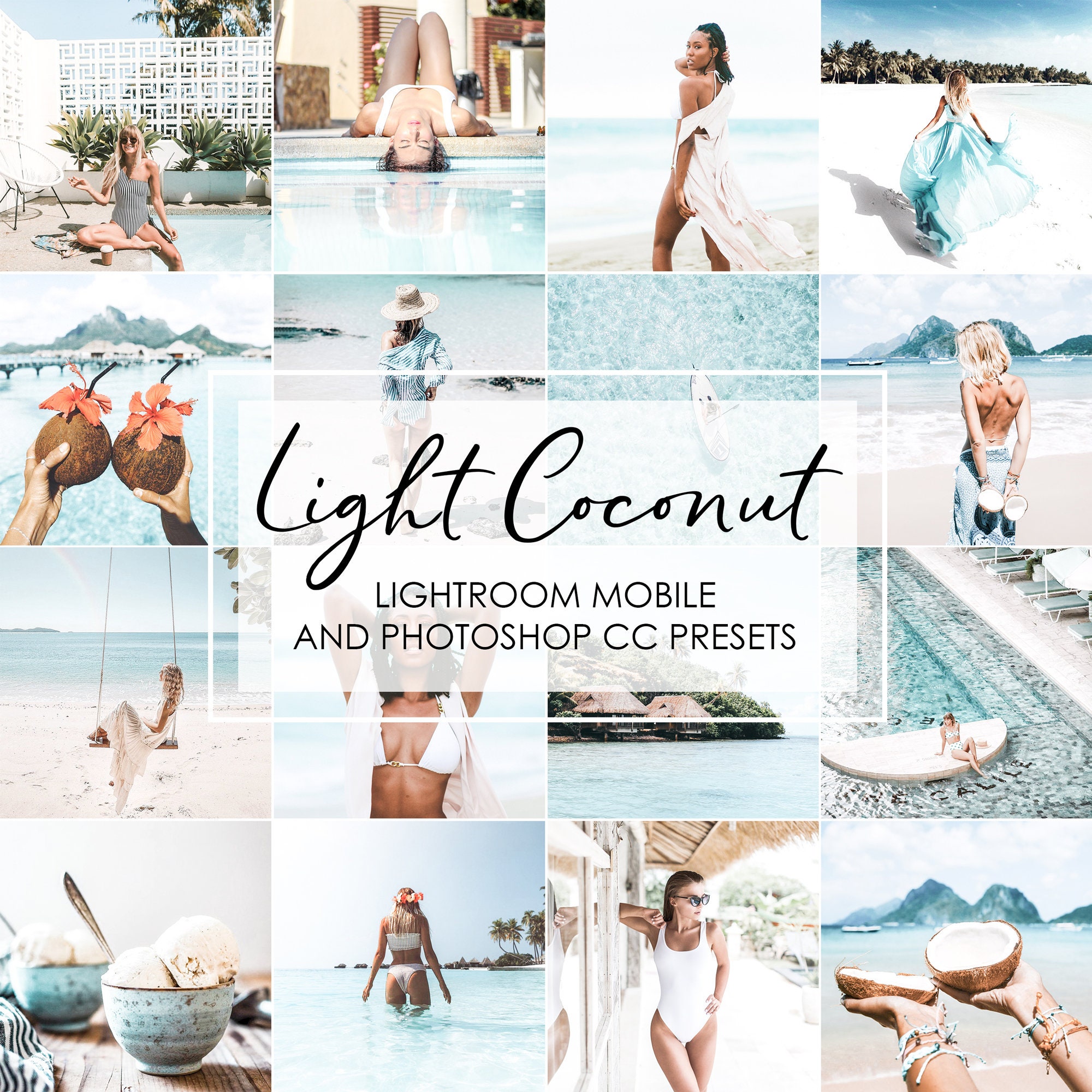 Presets for Lightroom Beach Aqua Presets Mobile Presets Cool Presets 12 Lightroom Mobile Presets ...