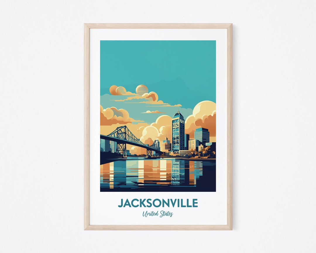 Jacksonville Print, Jacksonville Poster, City Print, USA Travel Print ...