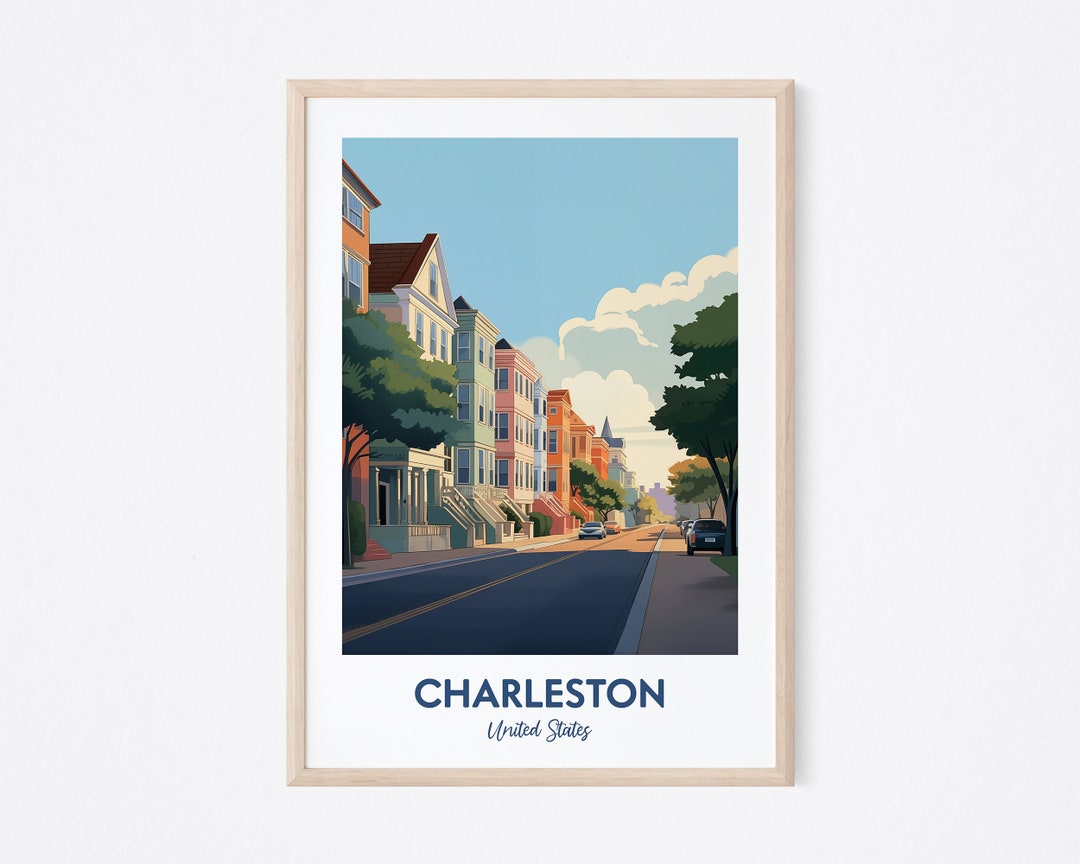 Charleston Print, Charleston Travel Print, Poster South Carolina ...