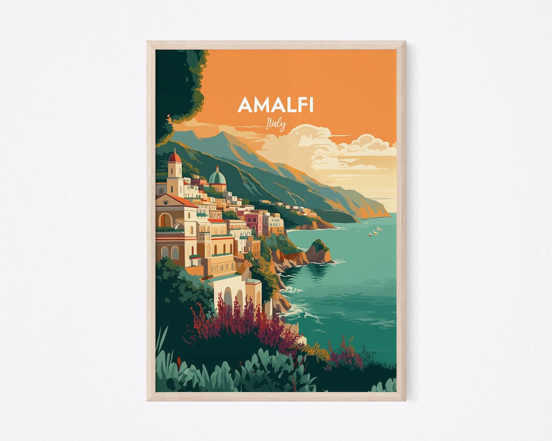 Amalfi Coast Print, Amalfi Coast Poster, Italy Print, Positano Print ...