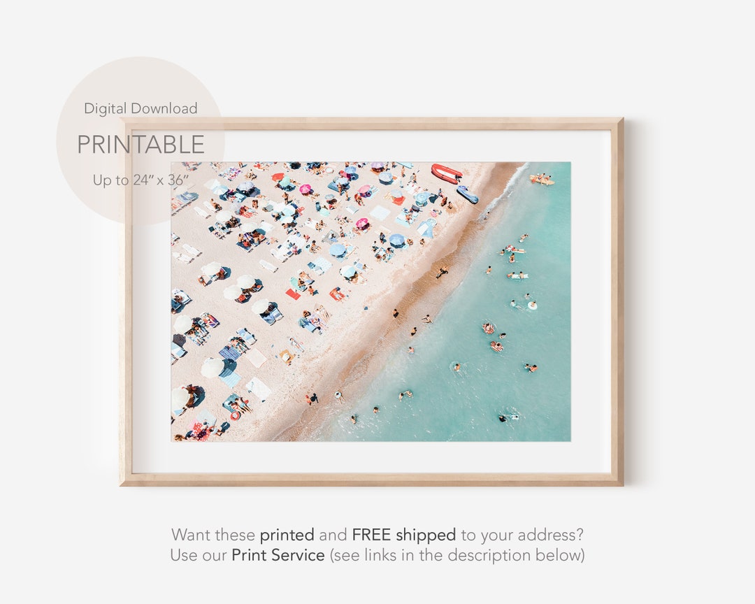 Beach Prints, Beach Poster, Beach Print Download, People Beach Print ...