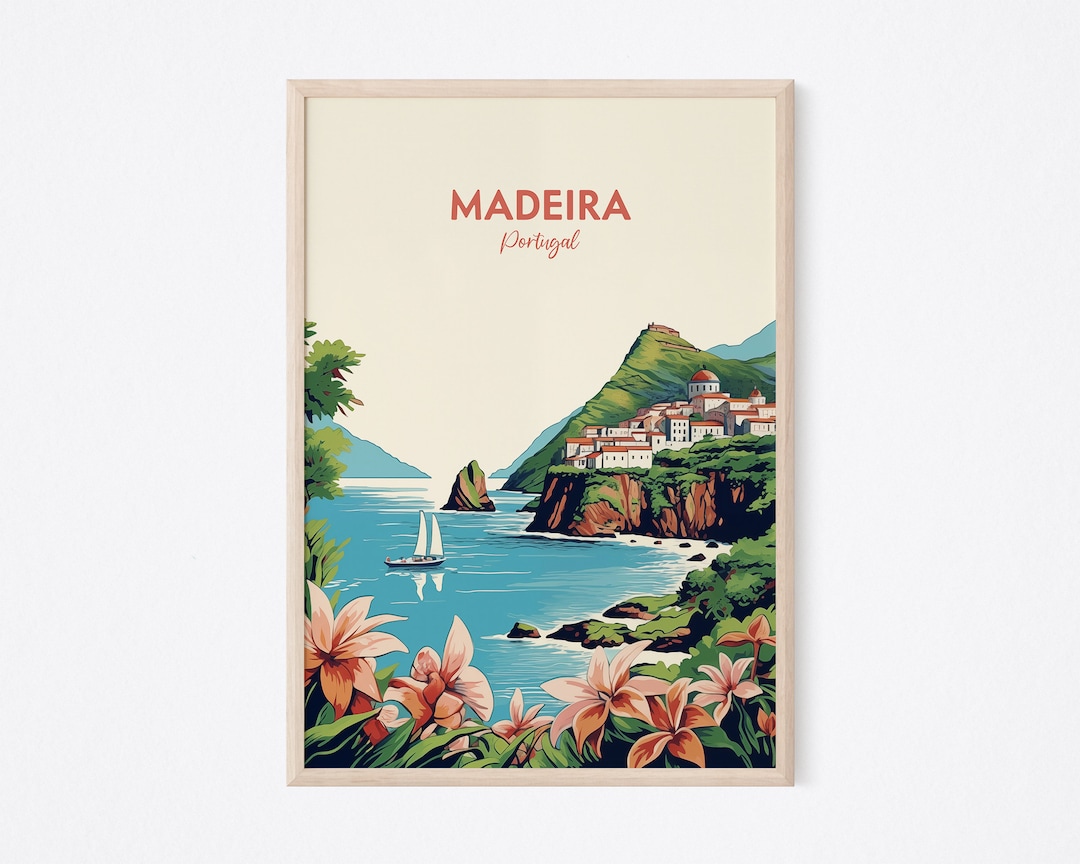 Madeira Travel Poster - Madeira Print, Portugal Print, Funchal Print ...