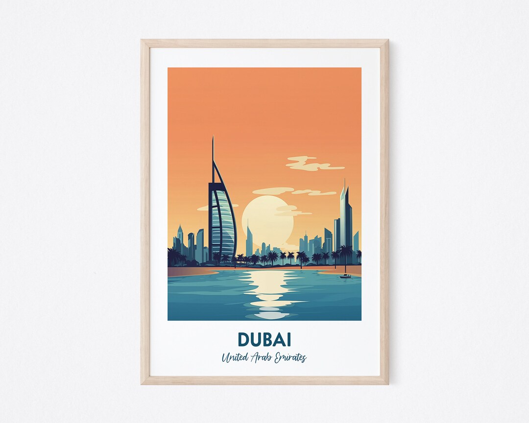 Dubai Travel Print, Dubai Print, Dubai UAE Poster, United Arab Emirates ...