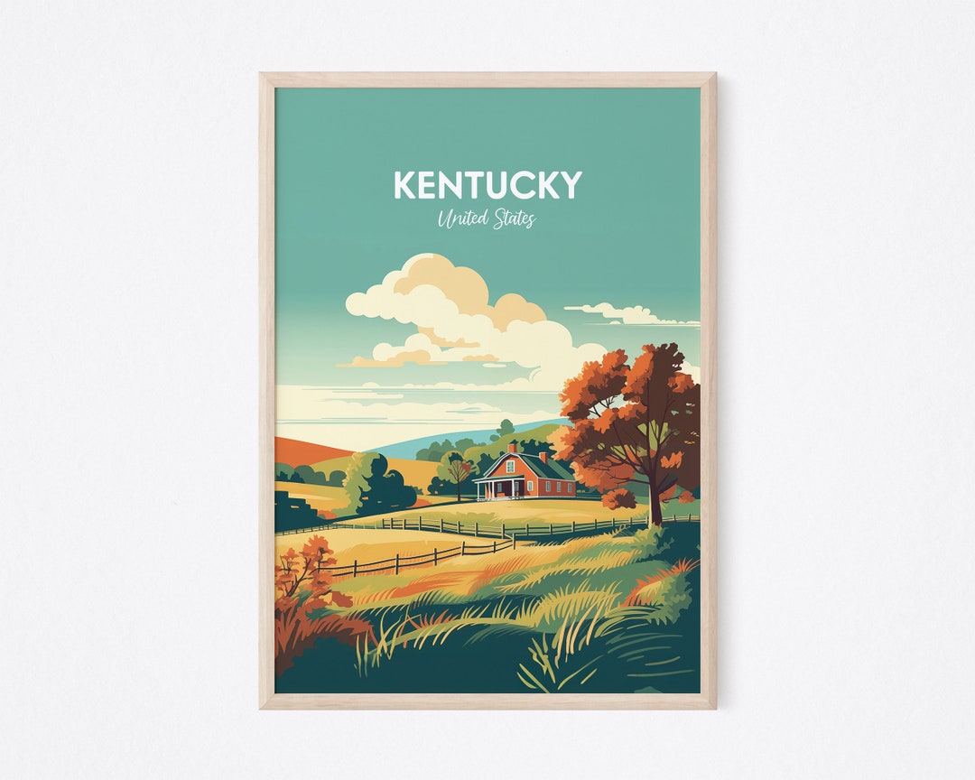 Kentucky Poster, United States, Travel Art, Kentucky Poster, Poster ...