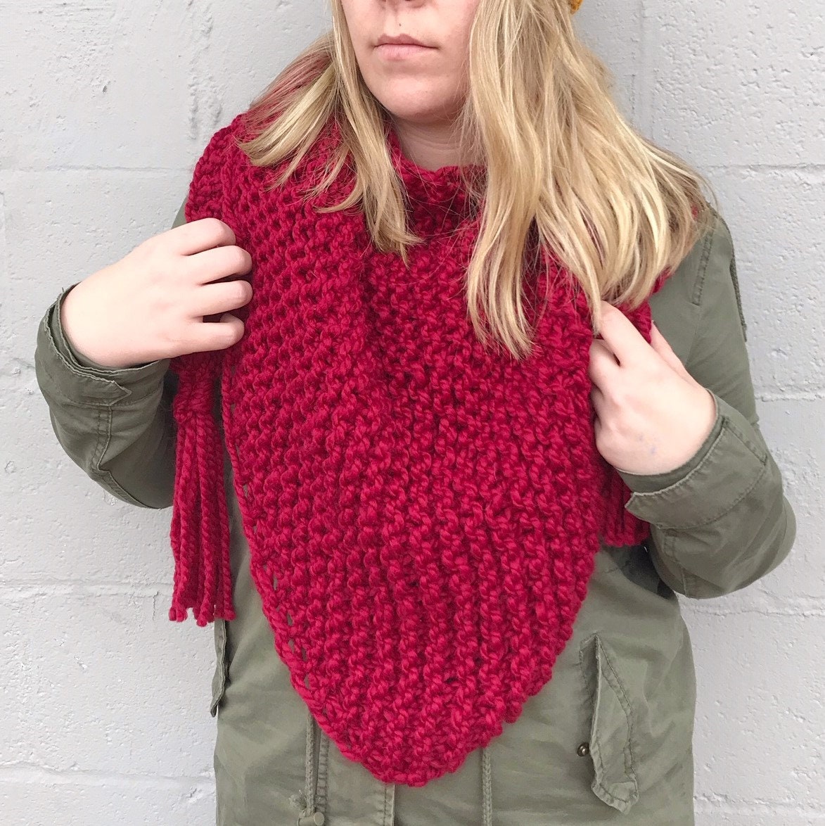 Knit Scarf Pattern Market Ready Scarf Knit Shawl Chunky - Etsy