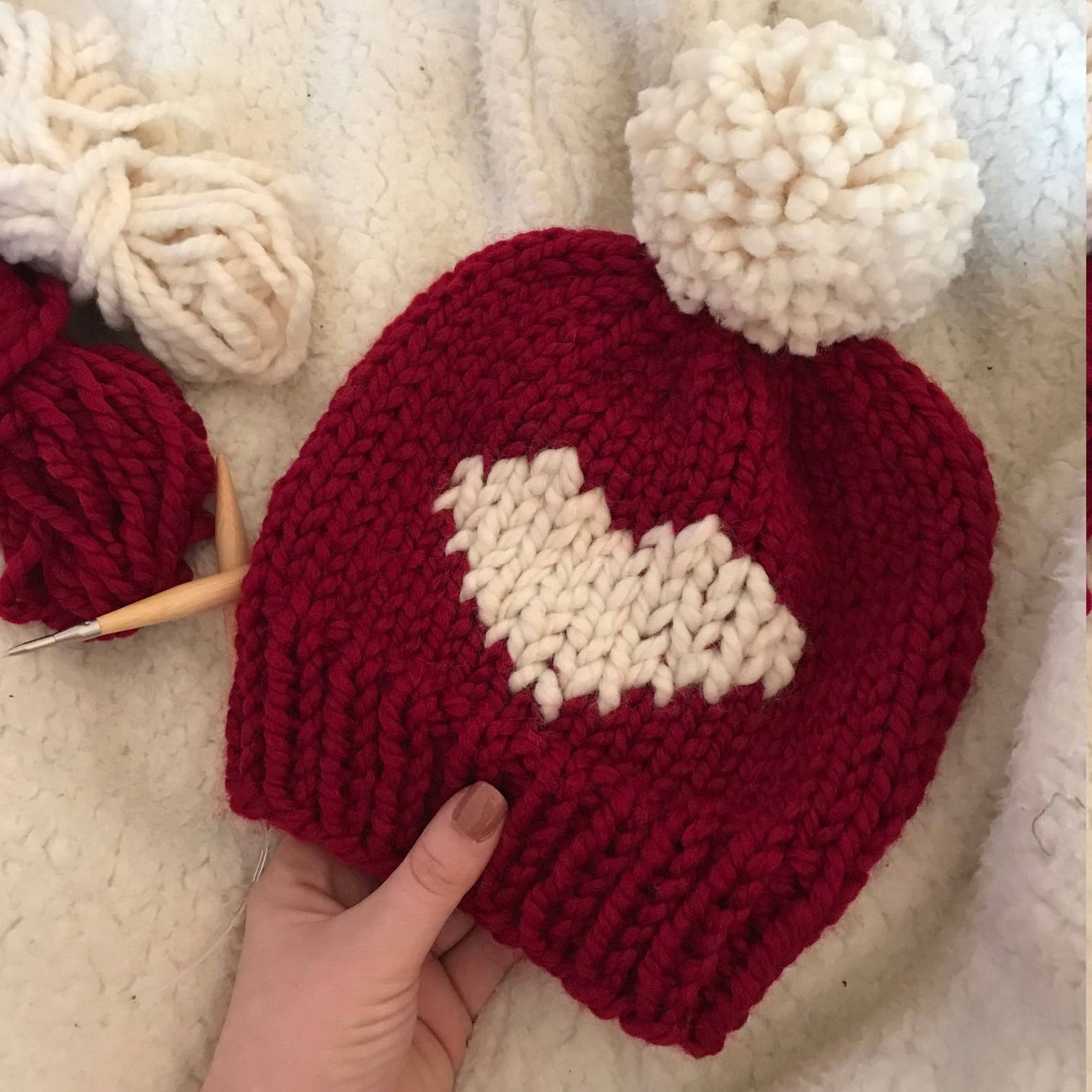 Knit Heart Hat Valentine's Day Hat Heart Beanie Pattern - Etsy