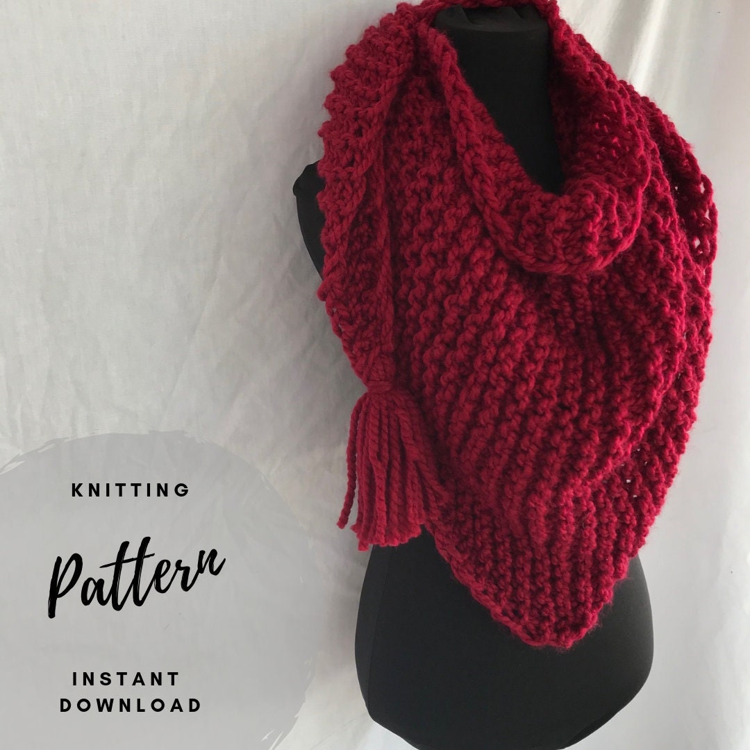 Knit Scarf Pattern, Market Ready Scarf, Knit Shawl, Chunky Knit, Easy ...