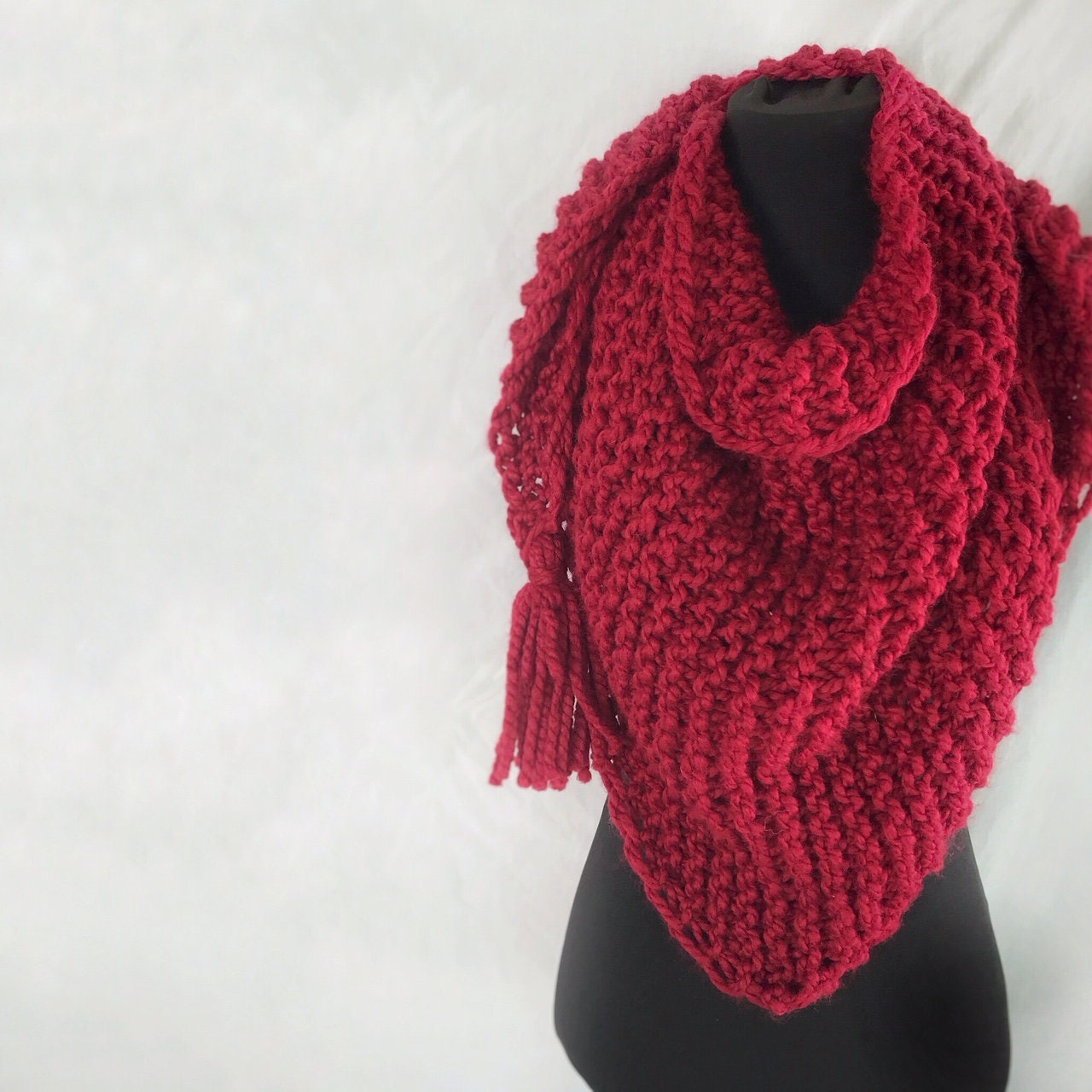 Knit Scarf Pattern Market Ready Scarf Knit Shawl Chunky - Etsy