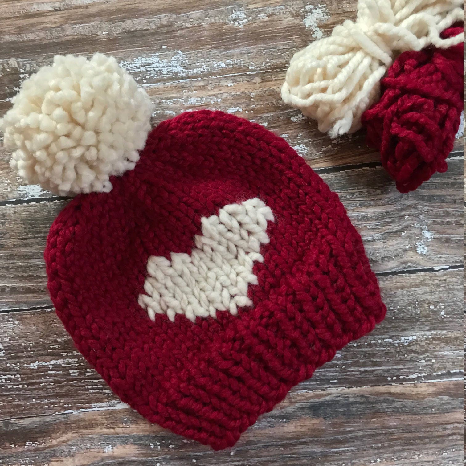 Knit Heart Hat Valentine's Day Hat Heart Beanie Pattern - Etsy