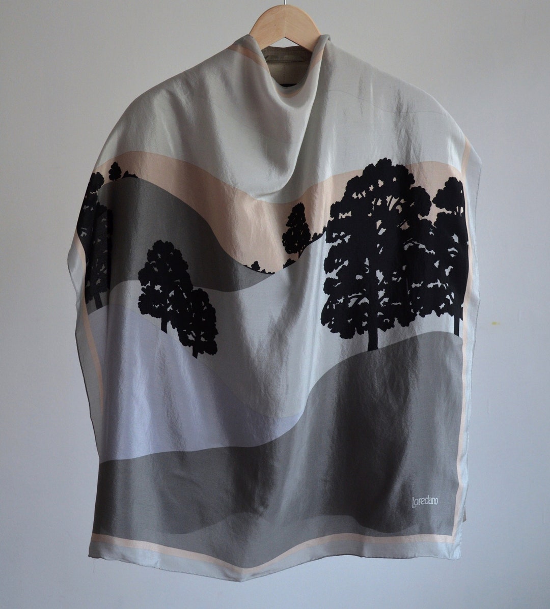 Vintage 80s Loredano Scenic Silk Scarf, Big Square Silk Scarf ...