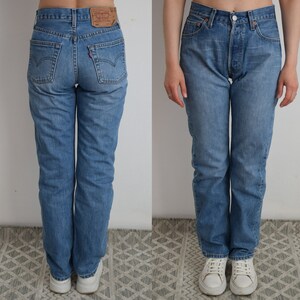 Vintage 90s Levi's 501 Blue Jeans, High Waist Levi Strauss Jeans, Button Fly Levi's, Medium Wash ...