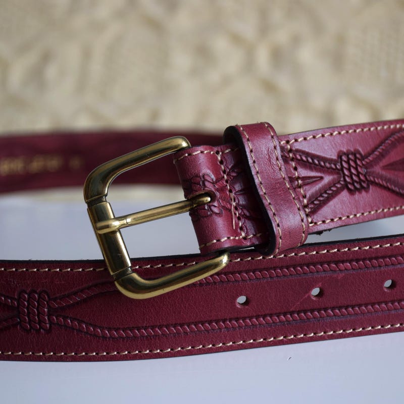 Stamped Leather Belt - Etsy