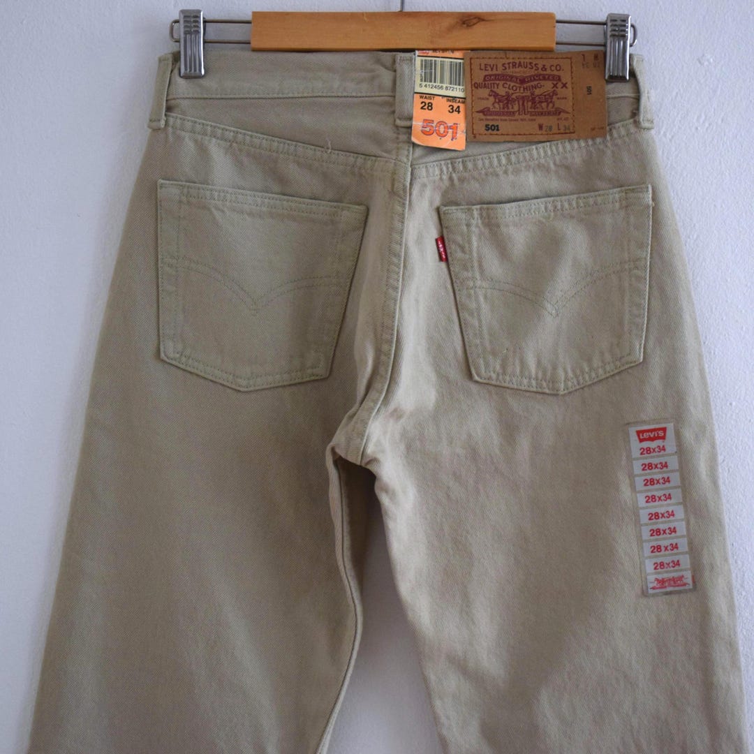 Vintage 90s Levi's 501 Jeans: Beige High Waist Straight Leg, 26 Inch - Etsy