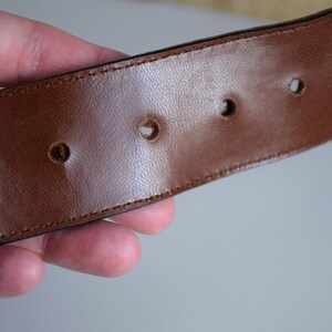 Vintage 90s Brown Pattern Leather Belt, High Waist Statement Belt ...