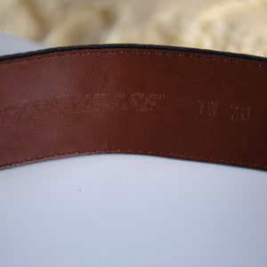 Vintage 90s Brown Pattern Leather Belt, High Waist Statement Belt ...