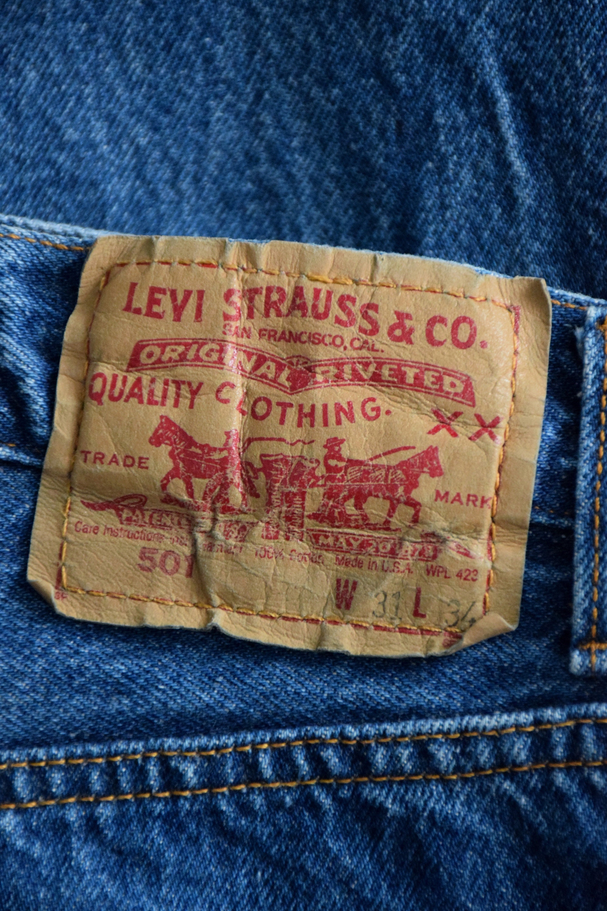 Vintage 80s Blue Levi's 501 Jeans, Levi Strauss Jeans Vintage 80s Blue Levi's 501 Jeans, Levi Strauss Jeans