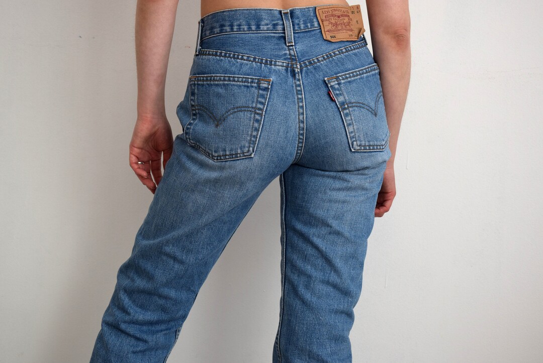 Vintage 90s Levi's 501 Blue Jeans, High Waist Levi Strauss Jeans, Button Fly Levi's, Medium Wash ...