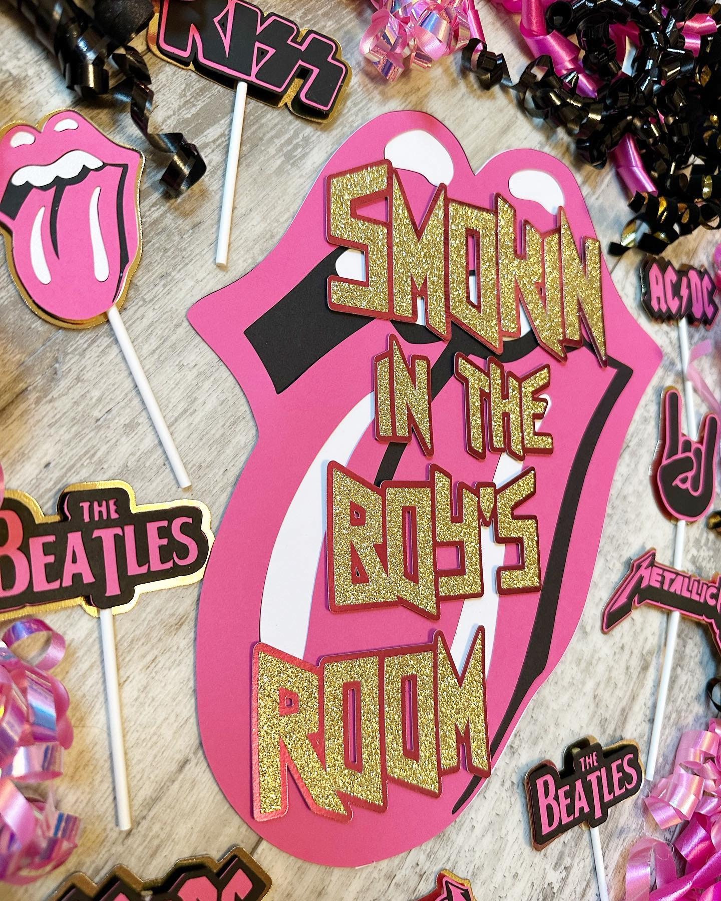 Rock N Roll Mouth Custom Wording Another One Bites the Dust Pour Some ...