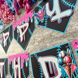 Drippy Ice Cream Drip Baseball Graffiti Birthday Banner - Etsy