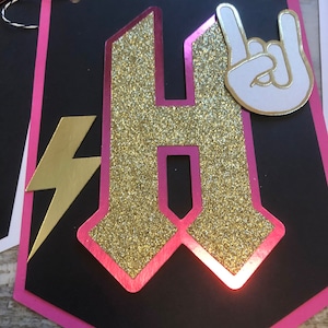 Rock N Roll Pink Gold Rockstar Rocker 80s Rock Girls Theme Birthday ...