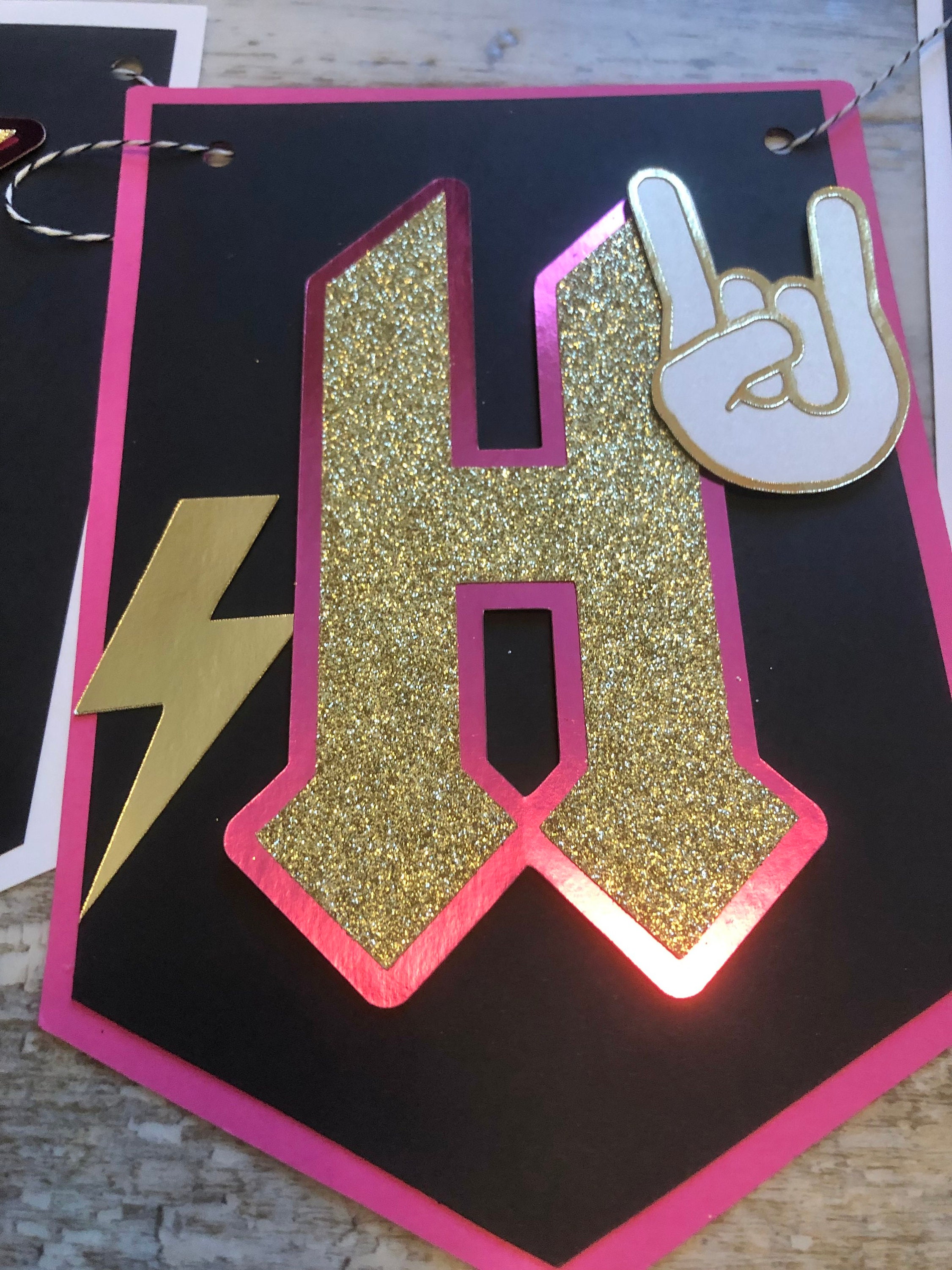 Rock N Roll Pink Gold Rockstar Rocker 80s Rock Girls Theme Birthday ...