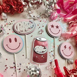 Preppy Aesthetic Dr. P Soda Smile Pink Pepper Maroon Glitter Decoration ...