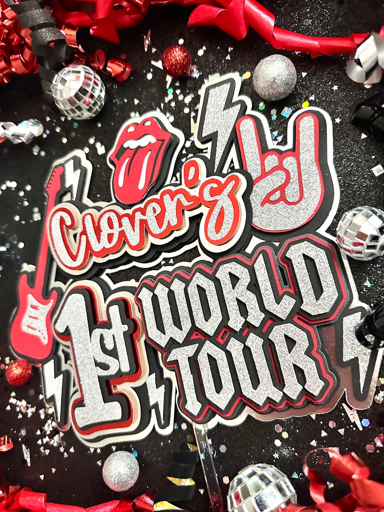 World Tour Rock N Roll Rockstar Birthday Cake Topper Cupcake Toppers - Etsy