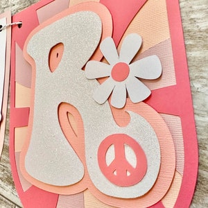 Groovy Flower Child Peach Dusty Pink 70s Hippie Birthday Banner - Etsy