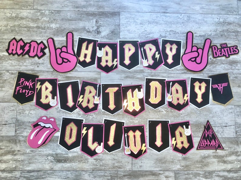 Rock N Roll Pink Gold Rockstar Rocker 80s Rock Girls Theme - Etsy