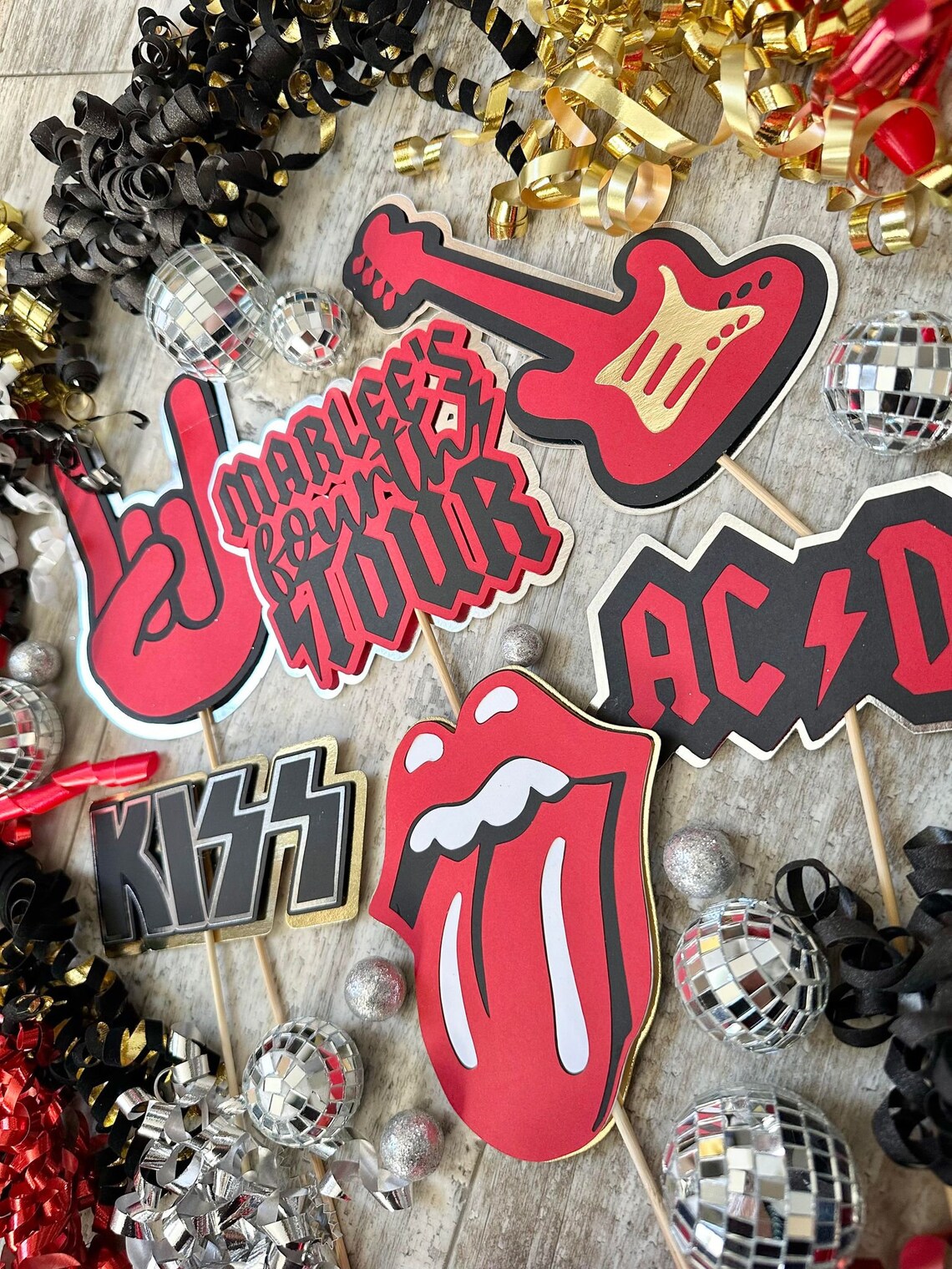 Rock N Roll Theme Centerpiece Picks Sticks - Etsy