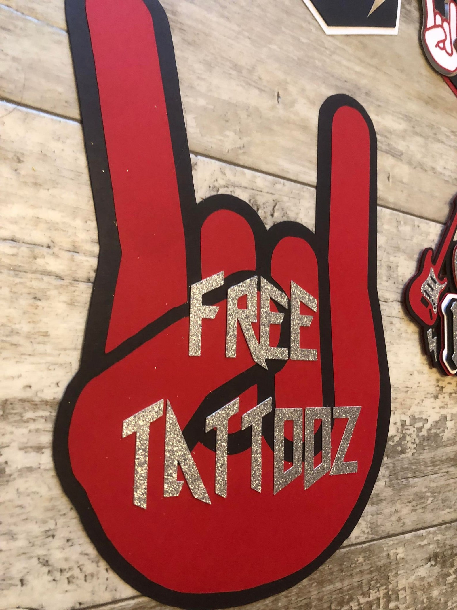 One Rocks Born to Rock Free Tattoos Pour Some Sugar Rock Hand - Etsy