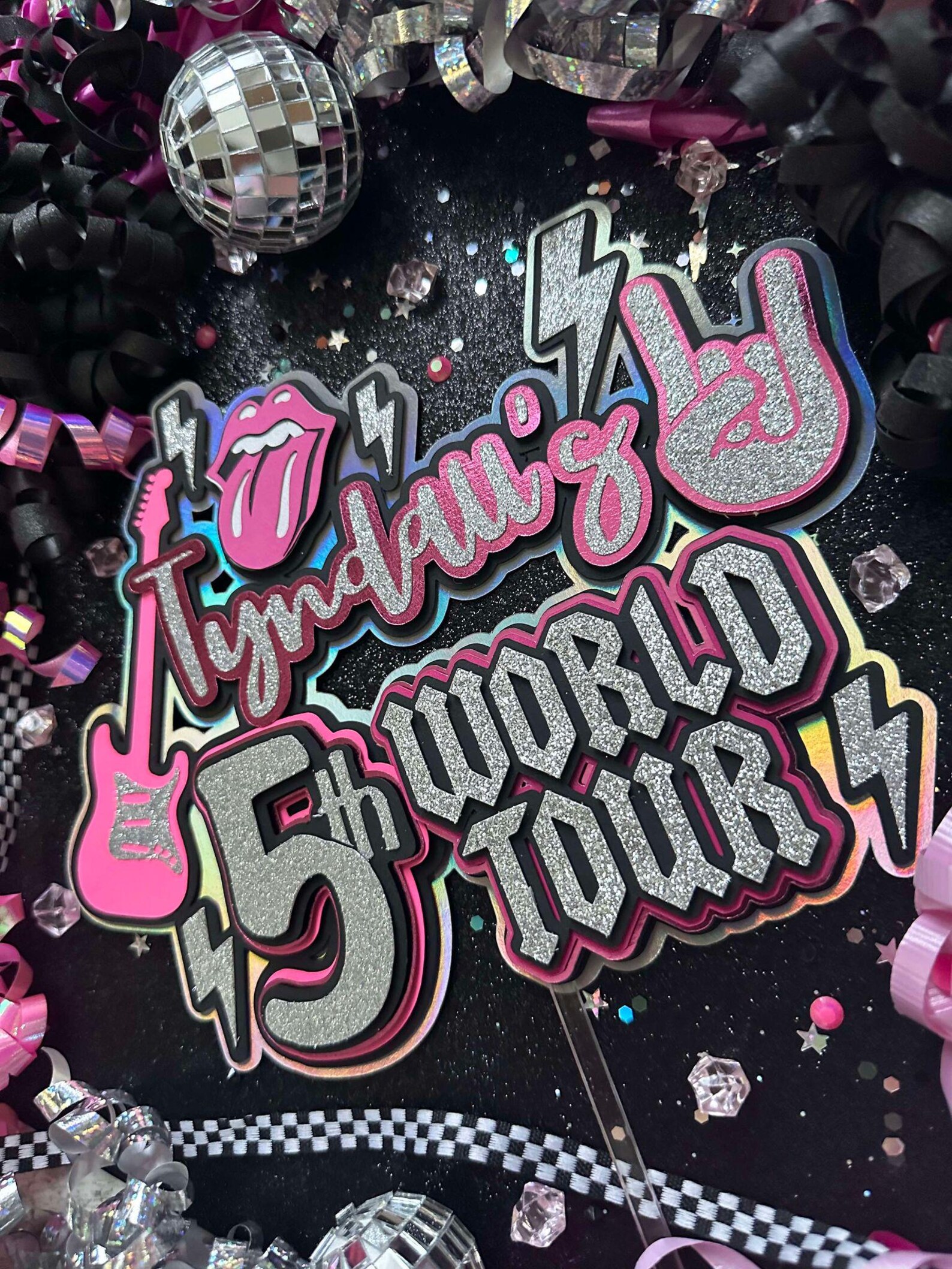 World Tour Rock N Roll Rockstar Birthday Cake Topper Cupcake Toppers - Etsy