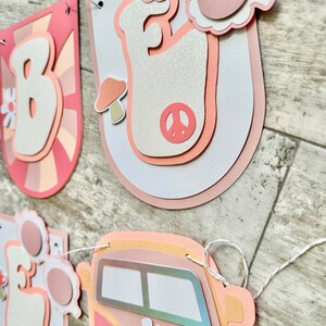 Groovy Flower Child Peach Dusty Pink 70s Hippie Birthday Banner - Etsy