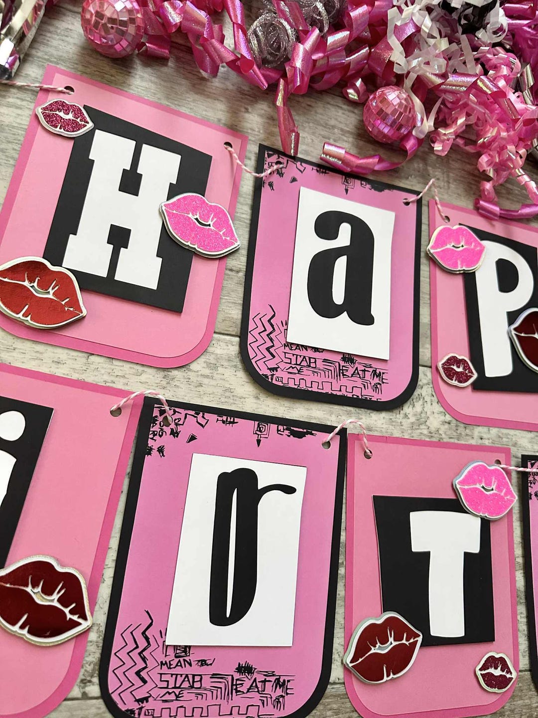 Mean Girls Burn Book Pink Black Birthday Banner - Etsy