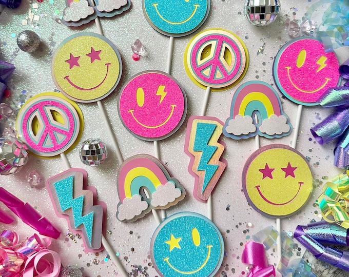 Teen Preppy Smile Rainbow Aesthetic One Happy Girl Birthday Girl Party ...