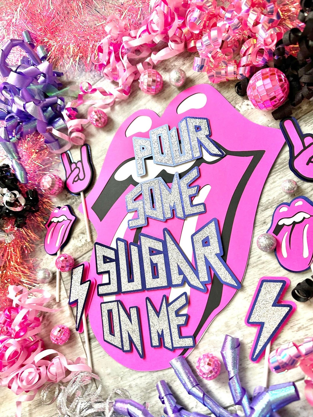 Rock N Roll Mouth Custom Wording Another One Bites the Dust Pour Some ...