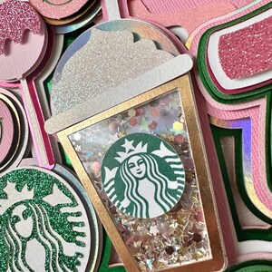 Preppy Starbies Coffee Smile Preppy Checkered Pink Green Cake Topper - Etsy