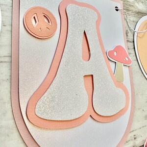 Groovy Flower Child Peach Dusty Pink 70s Hippie Birthday Banner - Etsy