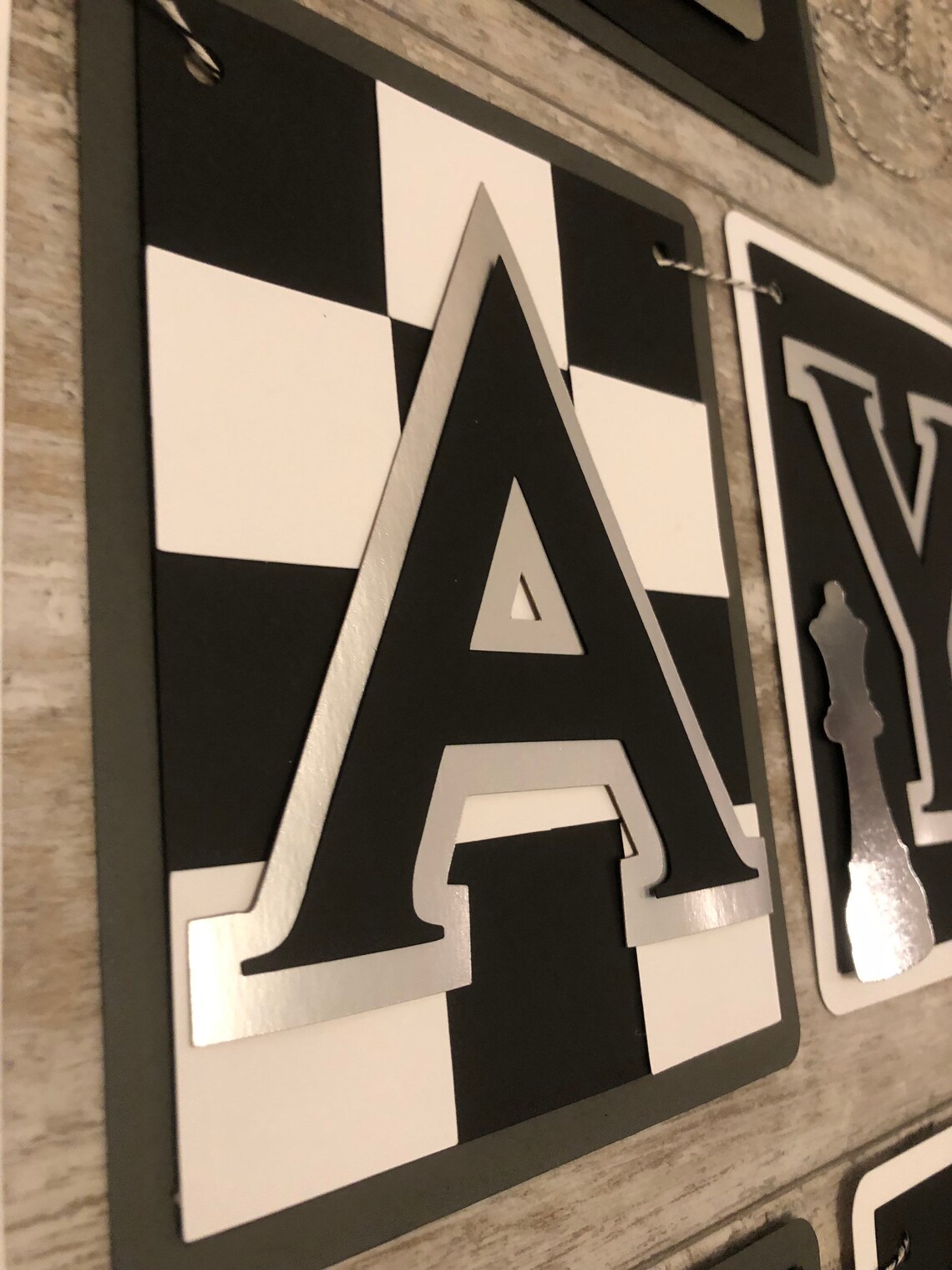 Chess Checkmate Theme Black White Silver Birthday Party Banner - Etsy