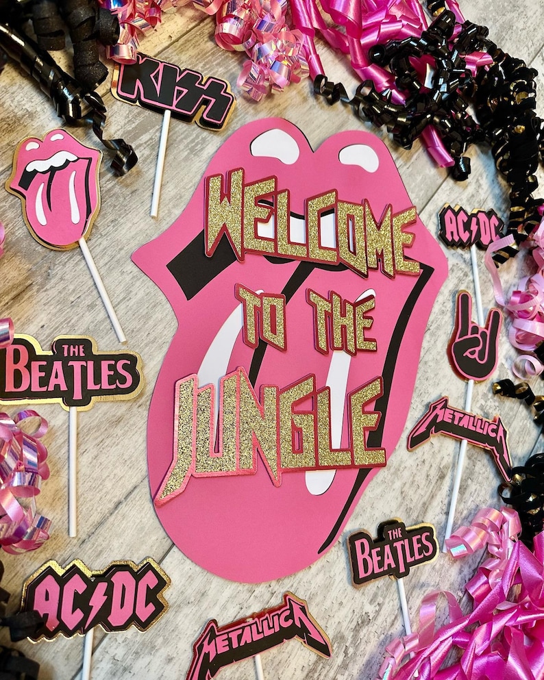 Rock N Roll Mouth Custom Wording Another One Bites the Dust Pour Some ...