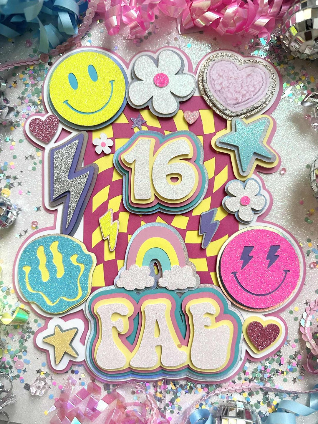 Teen Preppy Smile Cake Topper - Etsy UK